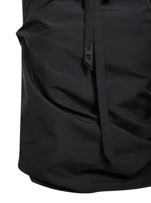 DIESEL® Black Taffeta Square Neck Dress With Draped Skirt