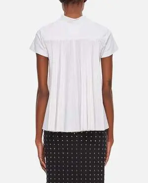 Sacai Cotton T-shirt With Pleated Back - Multicolor