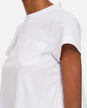 Sacai Cotton T-shirt With Pleated Back - Multicolor