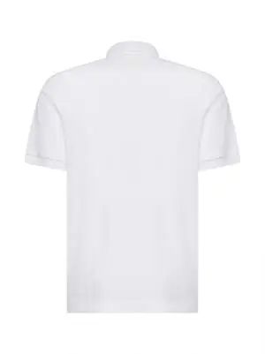 Zegna White Cotton And Silk Pique Polo Shirt - Multicolor