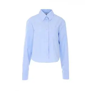Sportmax Light Cotton Blend Pleated Shirt - Blue