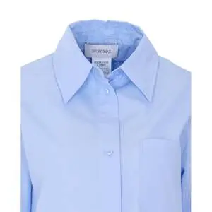 Sportmax Light Cotton Blend Pleated Shirt - Blue