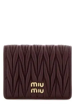Miu Miu Burgundy Leather Wallet - Red