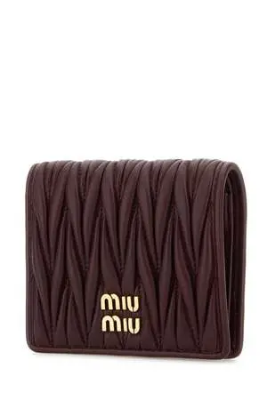 Miu Miu Burgundy Leather Wallet - Red