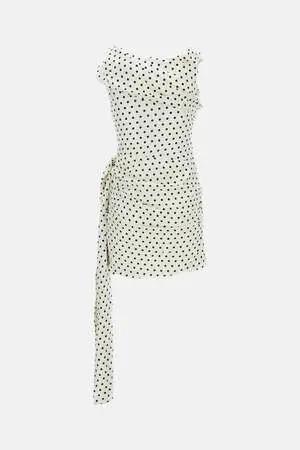 SELF-PORTRAIT Polka Dot Satin Mini Dress