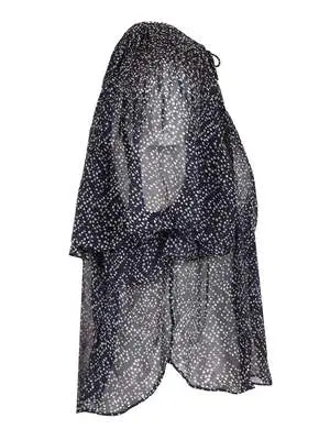 Isabel Marant Étoile Floral Pattern Tie Neck Short Sleeve Top - Blue