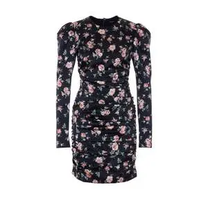 Dolce & Gabbana Dolce & Gabbana Floral Print Draped Dress Black