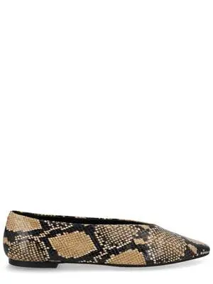AeydĒ Ballerina Betty Snake Print Calf Leather Flats - Multicolor