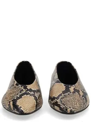 AeydĒ Ballerina Betty Snake Print Calf Leather Flats - Multicolor