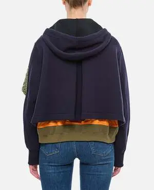 Sacai Sponge Sweat X Nylon Twill Hoodie