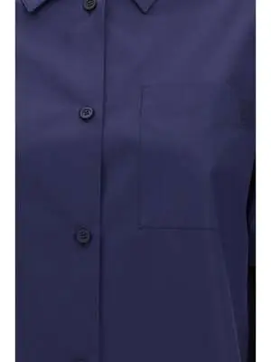 Loewe Short Sleeve Cotton Poplin Shirt With Embroidered Anagram