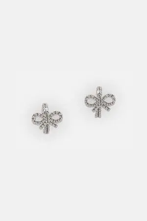SELF-PORTRAIT Crystal Bow Hoop Earrings - Multicolor