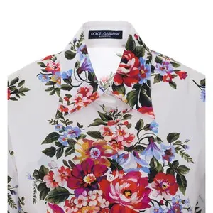 Dolce & Gabbana Floral Print Cotton Shirt With Bow Detail - Multicolor