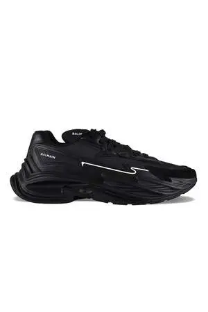 Balmain Run-row Leather And Suede Sneakers