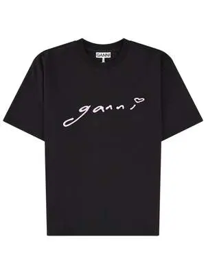 GANNI Logo T-shirt - Black