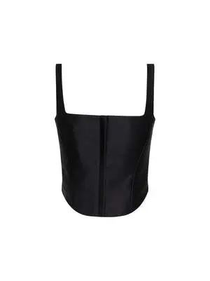 SELF-PORTRAIT Black Taffeta Corset Top - Multicolor