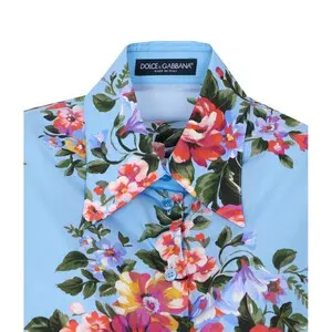 Dolce & Gabbana Floral Print Long-sleeve Shirt - Blue