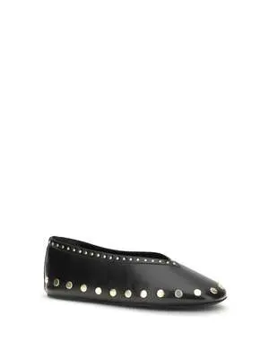 GANNI Jenny Ballerinas With Gold-tone Studs - Black