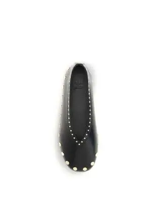 GANNI Jenny Ballerinas With Gold-tone Studs - Black