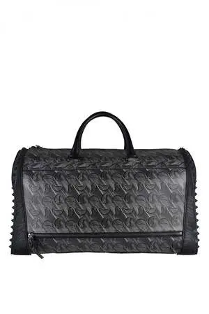 CHRISTIAN LOUBOUTIN Sneakender Monogrammed Textured Leather Travel Bag