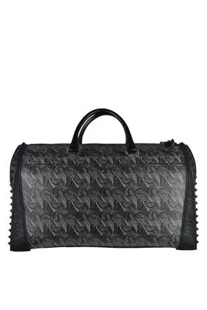 CHRISTIAN LOUBOUTIN Sneakender Monogrammed Textured Leather Travel Bag