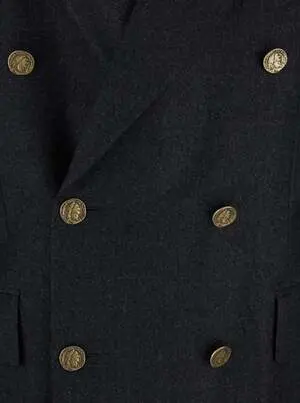 VIVIENNE WESTWOOD Grey Double-breasted Jacket With Wide Peak Lapels In Wool