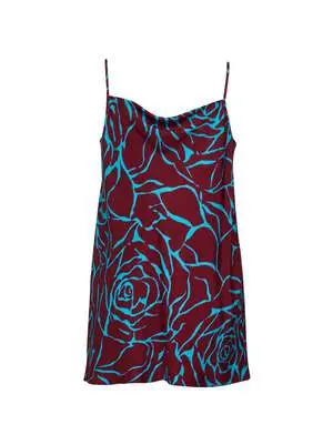 Dries Van Noten Burgundy Printed Viscose Camisole Top