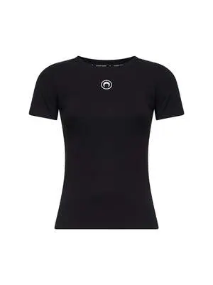MARINE SERRE Ribbed Jersey Moon Logo T-shirt - Multicolor