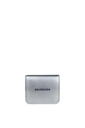 Balenciaga Silver Tone Wallets For Women