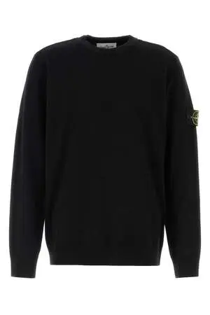 Stone Island Wool Crew Neck Sweater - Black