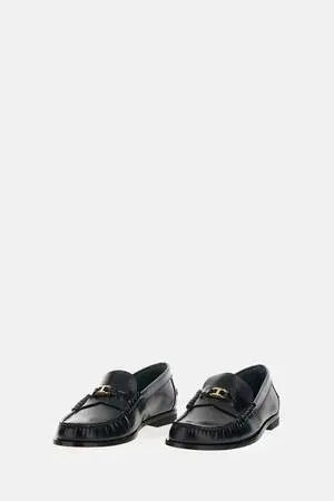 TOD'S Leather Loafers With Gold-tone Logo Detail