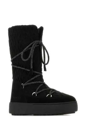 Moon Boot Fabric S X Guest In Residence Ltrack Boots - Black