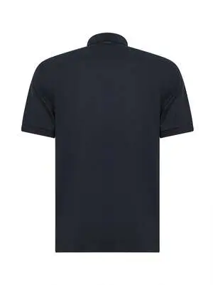 Zegna Blue Cotton And Silk Pique Polo Shirt - Multicolor