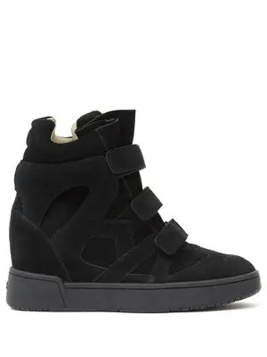 Isabel Marant Étoile Black Suede High Top Sneakers - Multicolor