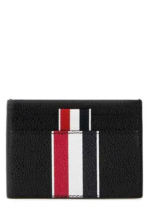 Thom Browne Leather Card Holder - Black