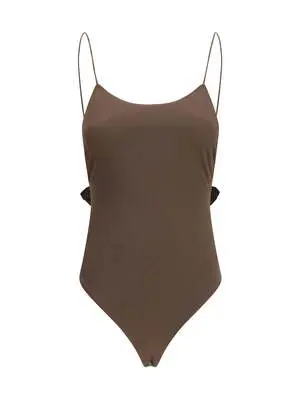 Jacquemus Ruffled One-piece Swimsuit - Brown