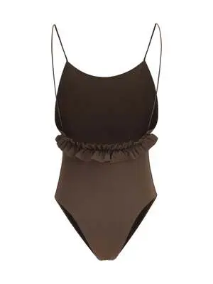 Jacquemus Ruffled One-piece Swimsuit - Brown