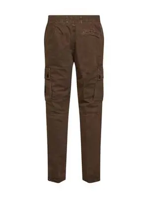 Stone Island Brown Brushed Organic Cotton Cargo Trousers - Multicolor