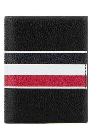 Thom Browne Leather Card Holder - Black