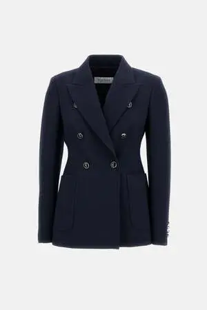 Max Mara Double-breasted Seersucker Blazer - Multicolor