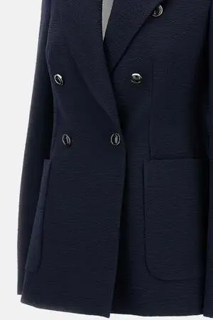 Max Mara Double-breasted Seersucker Blazer - Multicolor