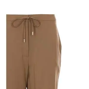 Max Mara Corone Wool Canvas Jogging Trousers - Brown