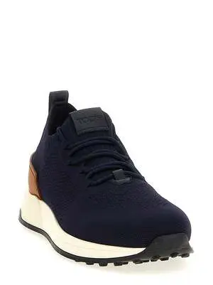TOD'S Socks' Sneakers With Calf Leather Inserts - Blue