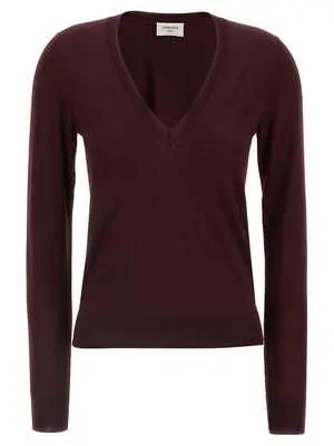 Saint Laurent Virgin Wool Plunge V-neck Sweater