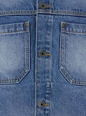Off-White Blue Denim Jacket With Maxi Logo - Multicolor