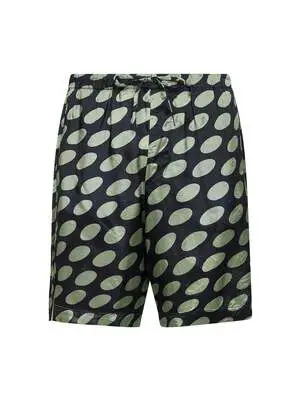 Dries Van Noten Soft Ellipses Print Cupro Shorts - Multicolor
