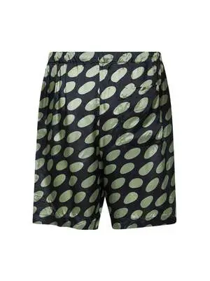 Dries Van Noten Soft Ellipses Print Cupro Shorts - Multicolor