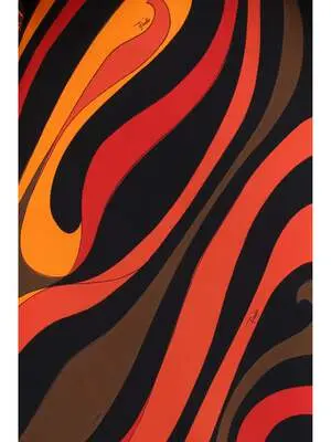 Emilio Pucci Marmo Print Silk Cape Dress - Orange