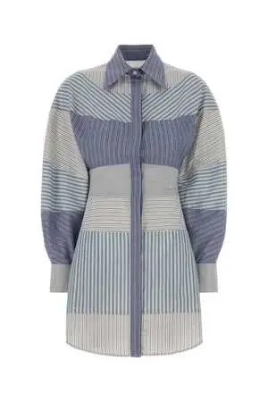 Moschino Embroidered Poplin Shirt Dress - Multicolor