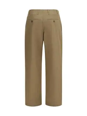 TOTÊME Straight-leg Trousers In Organic Cotton - Brown